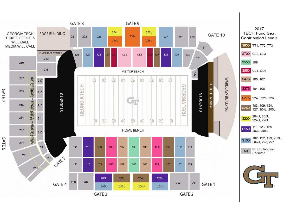 Bobby Dodd Stadium Map | amulette
