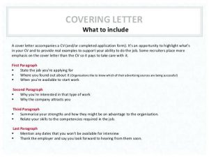 Cover Letter Definition | amulette