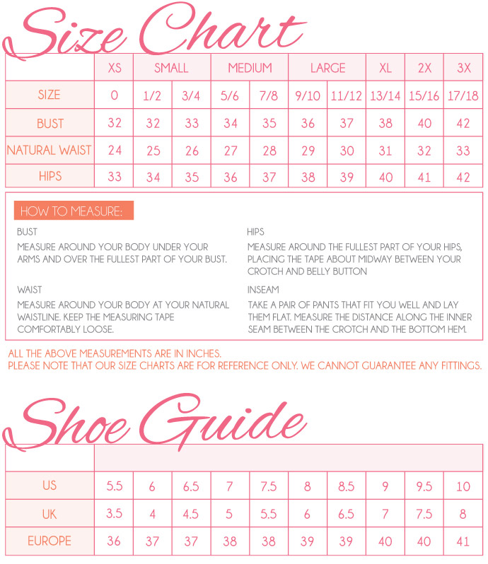 Disney Store Size Chart | amulette