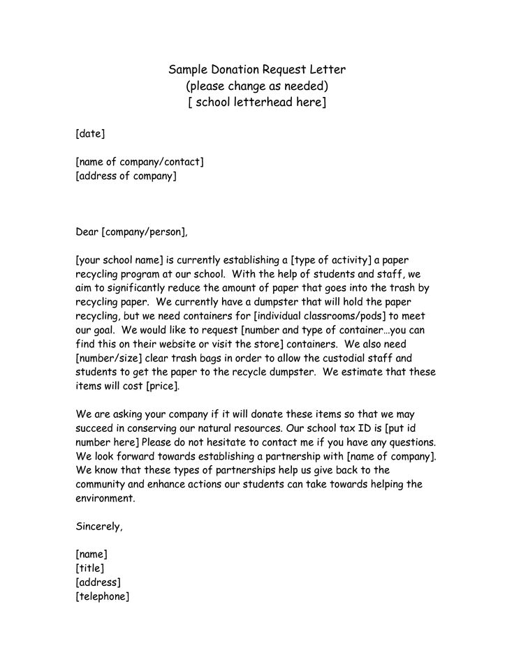 Donation Request Letter For School | amulette