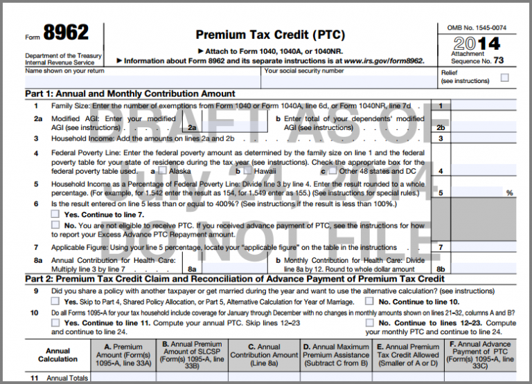 How To Fill Out Tax Form 8962 | amulette