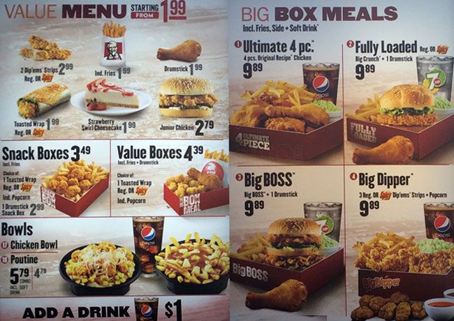 Kfc Printable Menu - prntbl.concejomunicipaldechinu.gov.co