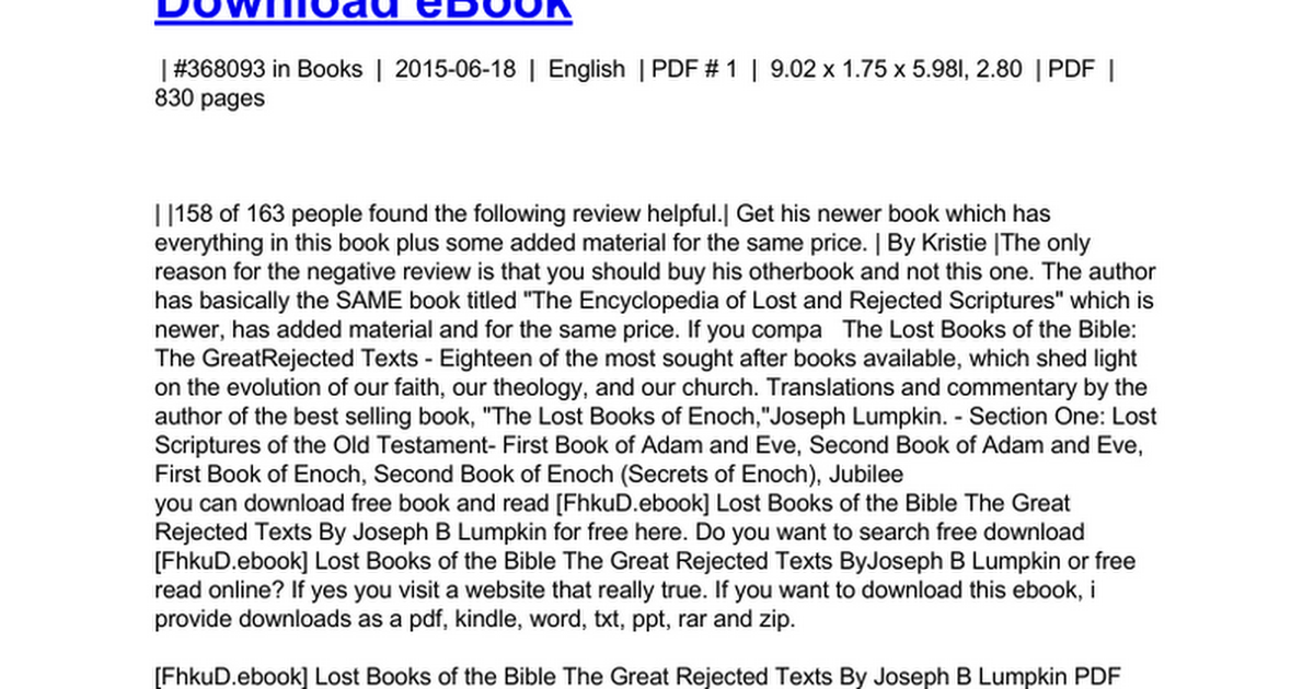 Lost Books Of The Bible Pdf | amulette