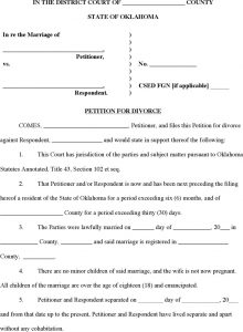 Oklahoma Divorce Forms | amulette