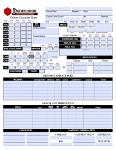 Pathfinder Character Sheet Form Fillable | amulette