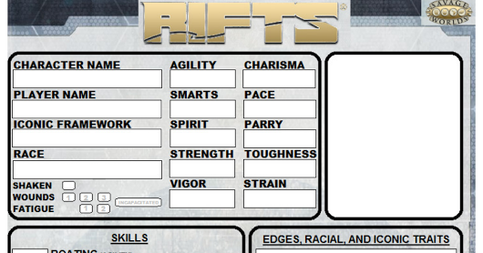 Rifts Character Sheet | amulette