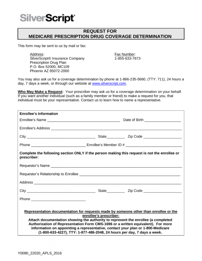 Silver Scripts Prior Auth Form | amulette