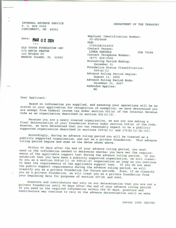 501c3 Letter Sample | amulette