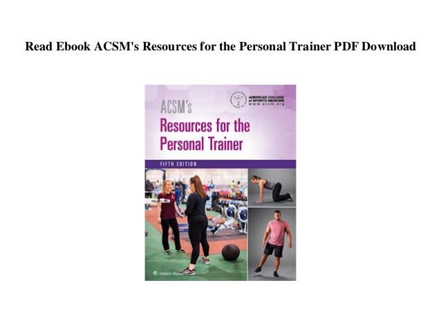 Acsm Resources For The Personal Trainer Pdf | amulette