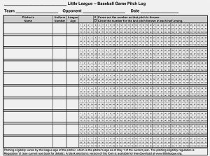 Baseball Pitch Count Sheet | amulette