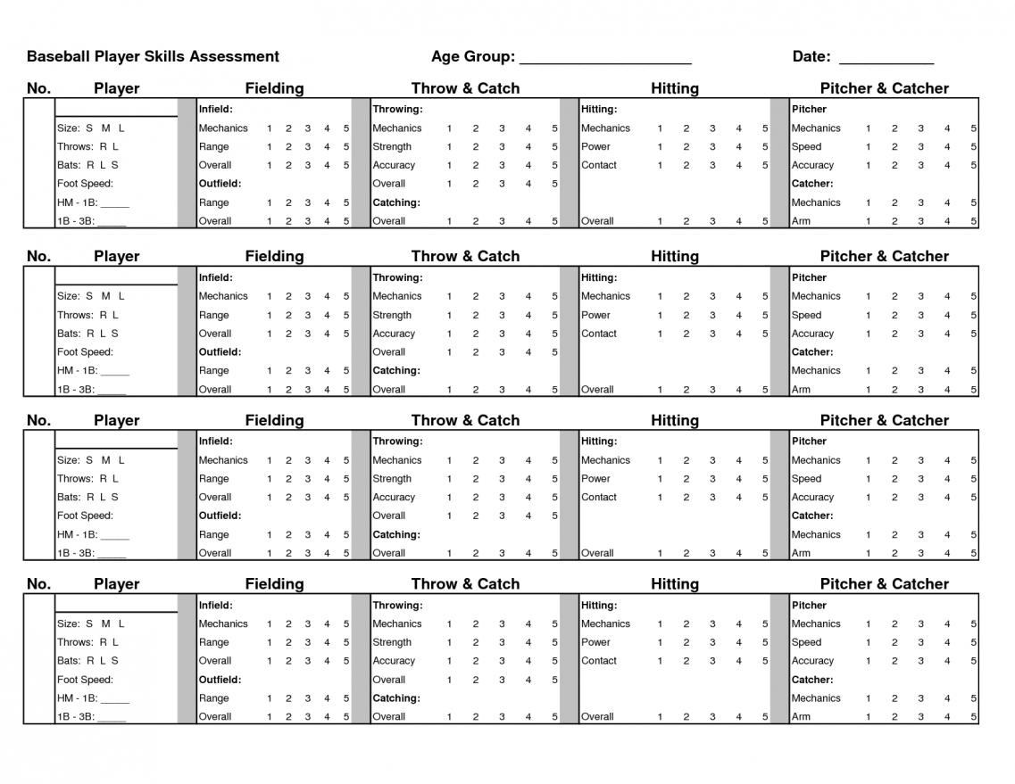 Baseball Tryout Evaluation Sheet Amulette