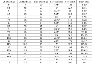 Bloch Ballet Shoes Size Chart | amulette