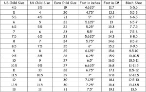 Bloch Ballet Shoes Size Chart | amulette