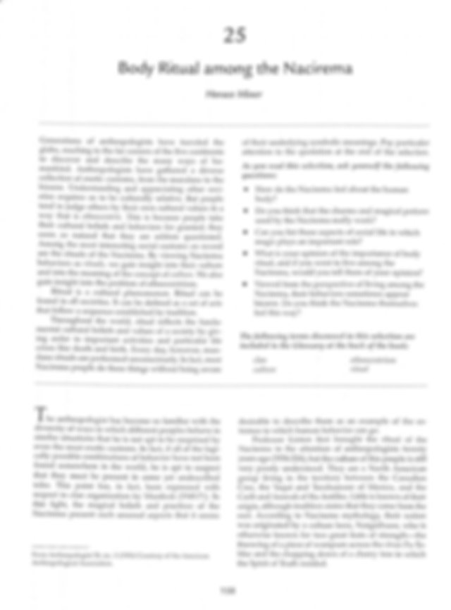 Body Ritual Among The Nacirema Pdf | amulette