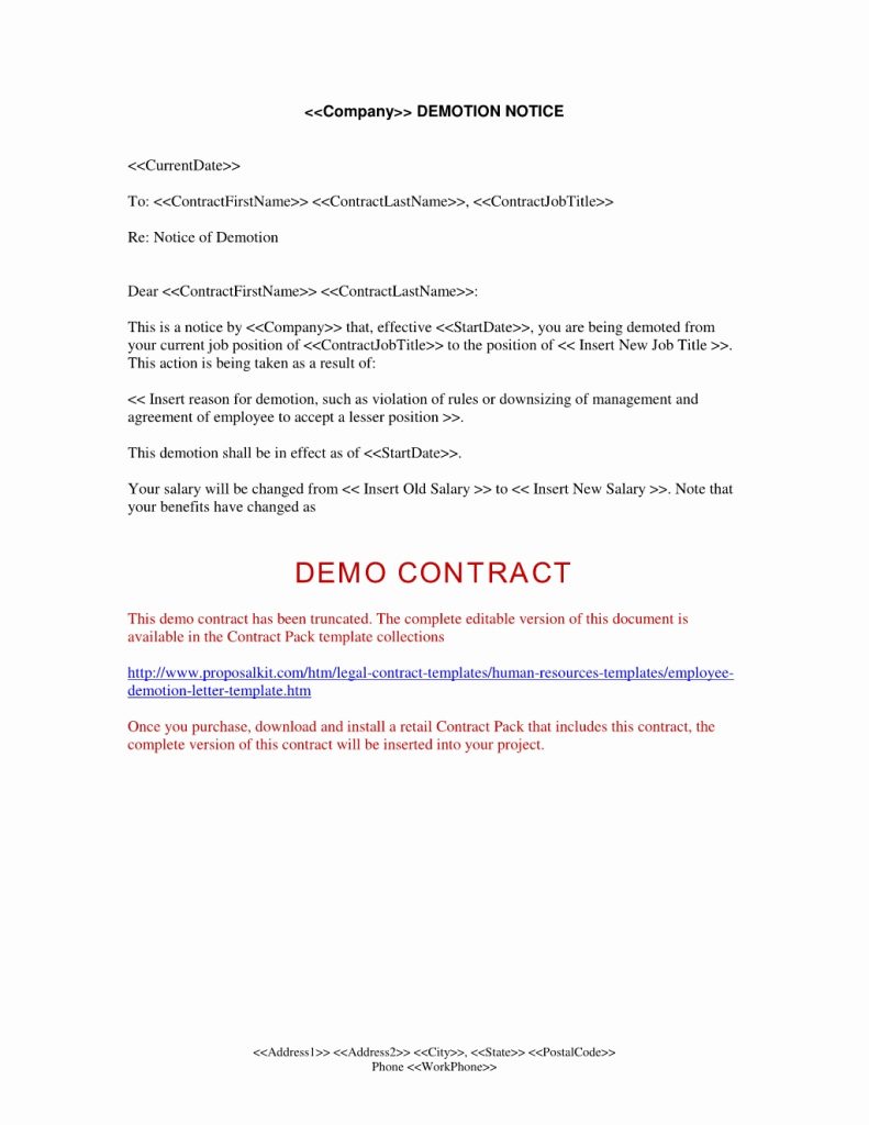 Demotion Letter Template | amulette