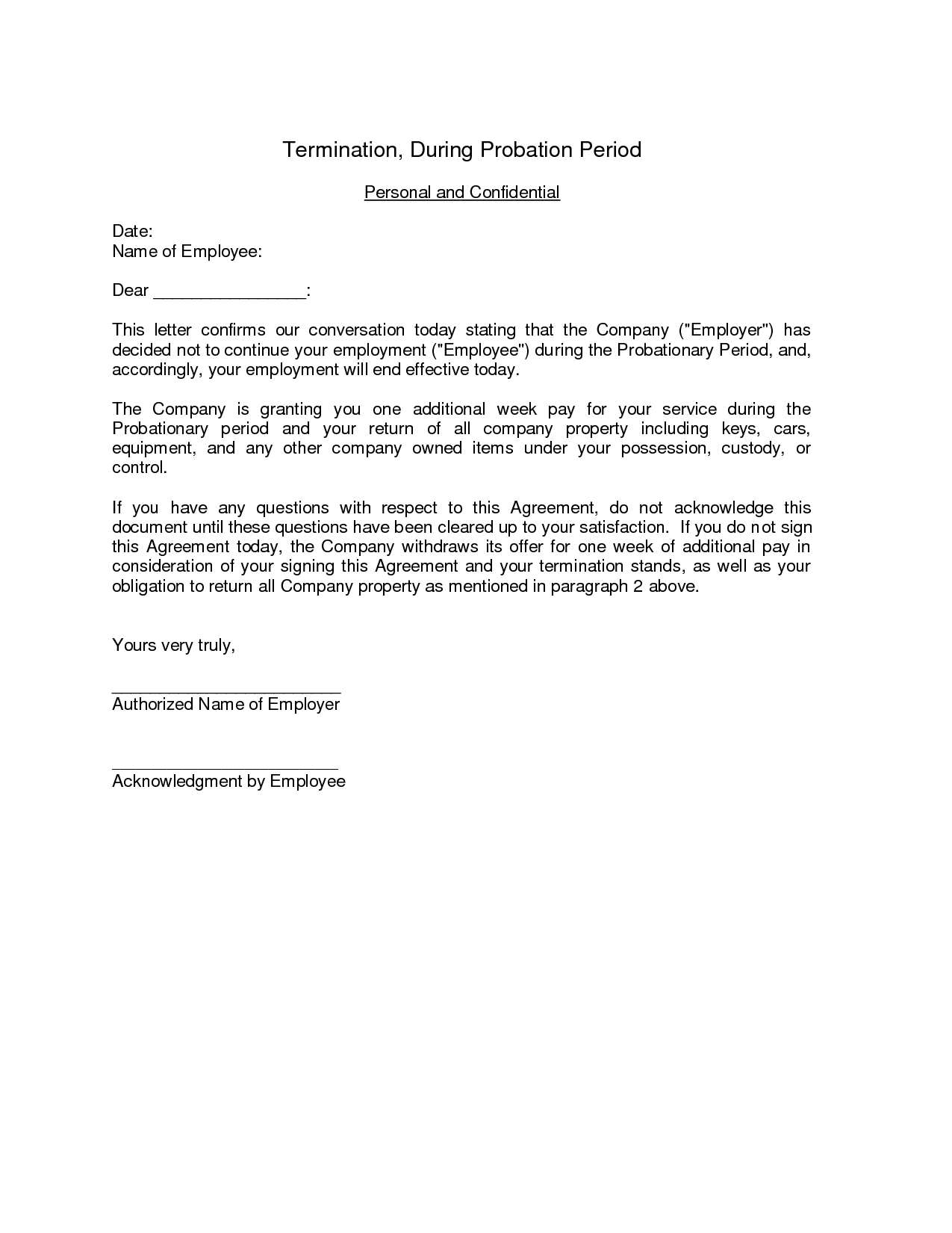 Employee Probation Period Form Amulette