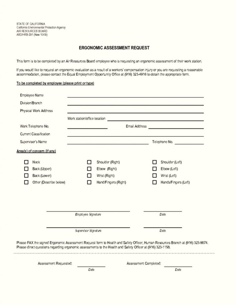 Ergonomic Assessment Form | amulette