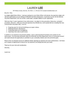 Law Enforcement Cover Letter Examples | amulette