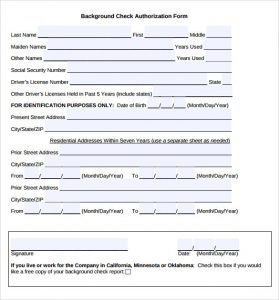Sample Background Check Authorization Form | amulette