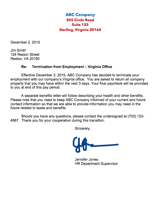 Wrongful Termination Letter Amulette